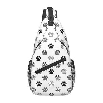 Generic Empreinte De Patte De Chat &Agrave; Pois Sac Banane Multifonctionnel Sling Bag Antivol Sac Poitrine Pour Sport Homme Femme