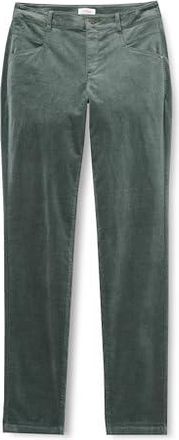 s.Oliver Pantalon en Velours côtelé Coupe décontractée, Vert, 38 W/32 L Femme