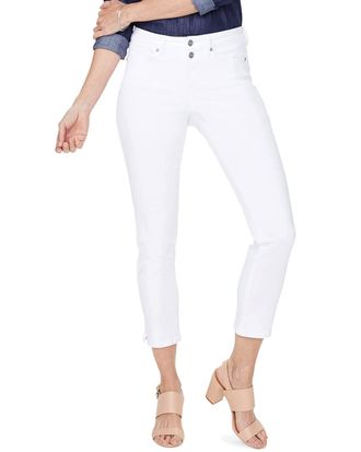 NYDJ Damen Marilyn Ankle with Slit Jeans, Optic White, 46