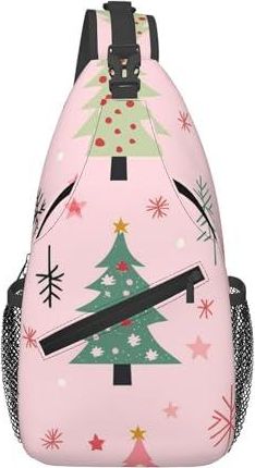 Generic Sacoche Tactique Sapin de No&euml;l enneig&eacute; dessin anim&eacute; Antivol Sac &agrave; Bandouli&egrave;re R&eacute;glable Crossbody Bag pour Homme &eacute;cole Camping
