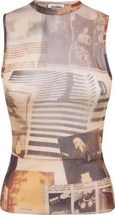 Jean Paul Gaultier Mesh Tank Top Printed Journal