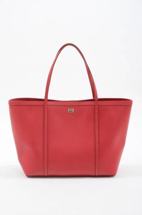 Dolce & Gabbana Femme, Sacs, Rouge, Taille: ONE Size Shopper Large Leather Bag