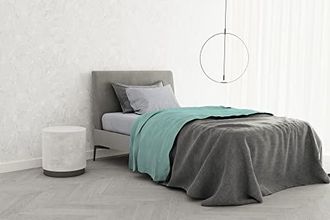 Italian Bed Linen Bettwäsche-Set aus 100% Baumwolle, Trendy Chic, französisches Bett, Aquamarin