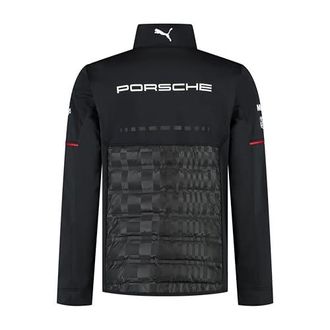 Puma Porsche Motorsport Veste hybride d&eacute;quipe pour homme avec partie sup&eacute;rieure tiss&eacute;e et partie inf&eacute;rieure rembourr&eacute;e pour un confort ultime - Noir - Tail