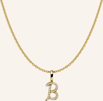 Cada Cada Kette Tiny Diamond Letter B gold