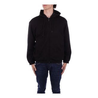 Emporio Armani Schwarzer Hoodie mit Logo-Rei&szlig;verschluss vorne - - Sweatshirts & Hoodies - Herren - Schwarzk - L