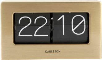 Karlsson Tischuhr Boxed Flip - Gold - 20,5x7x11,5cm - Rechteck - PVC - Standuhr - Tisch Uhr - Weihnachtsdekoration - Geschenk f&uuml;r sie