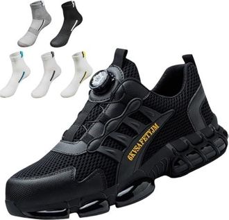 Generic Chaussures de s&eacute;curit&eacute; pour homme - L&eacute;g&egrave;res - Avec embout en acier - Antid&eacute;rapantes - 7,6 cm de plus - Confortables - Anti-crevaison - Antid&eacute;rapantes,