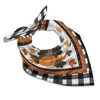 Generic Écharpe carrée en soie avec feuilles de citrouille dautomne - Écharpe légère en forme de feuille dérable - Écharpe respirante - Cadeau pour femme et h