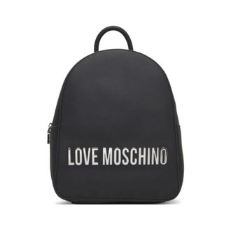 Love Moschino Logo-Plaketten Rucksack - - Bags - Damen - Schwarzk - ONE SIZE