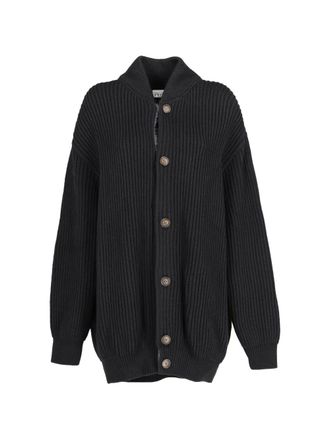 Gianfranco Ferre veste r&eacute;versible en maille &agrave; capuche - Noir