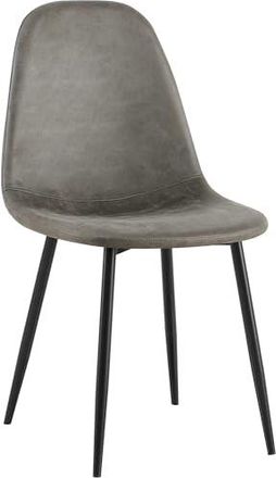 Clp Chaise de Salle à Manger rembourrée Napier, Chaise de Cuisine avec Dossier et Structure métallique, Peut Supporter jusquà 150 kg, Couleur:Gris foncé, 