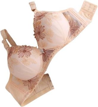 Generic Soutien-gorge push-up brod&eacute; fin respirant avec dos pour femme 2026, jaune clair, 68