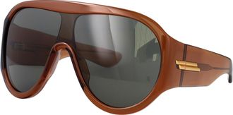 Bottega Veneta BV1345S Three-Tone Acetate Sunglasses - Brown
