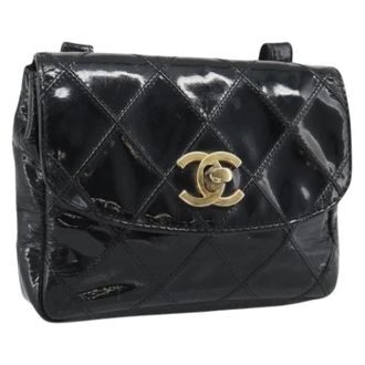 Chanel Pre-owned Vintage Lackleder G&uuml;rteltasche - - Pre-owned - Damen - Schwarzk - ONE SIZE