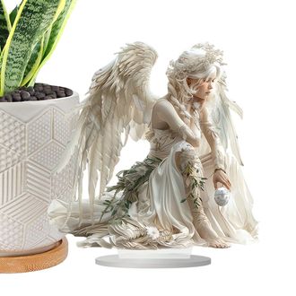 Generic Acryl Schreibtisch Kunst Mit Engel - Fee Blumenvase Dekoration | K&uuml;nstlicher Schreibtischschmuck | Blumenvase Fee | Einzigartige k&uuml;nstlerische Schreib