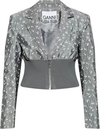 Ganni Damen, Jacken, Grau, SGröße