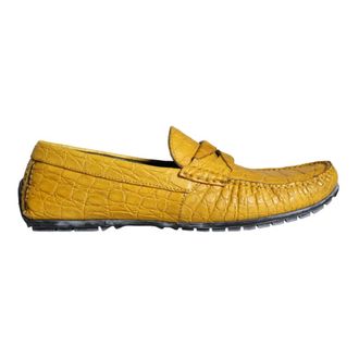 Dolce & Gabbana Gelbe Leder Loafer Schuhe - - Shoes - Herren - Gelb - 40 EU