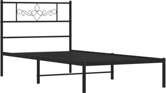 vidaXL Bettgestell mit Kopfteil Metall Schwarz 80x200 cm Vidaxl