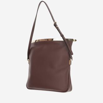 Tod's Womens Calfskin Small Flap Shoulder Bag Brown