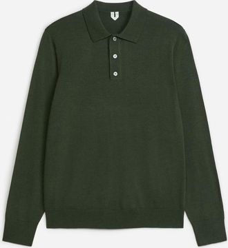 Arket Polopullover Aus Merinowolle -Gr&uuml;n