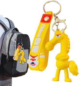 Generic Porte-cl&eacute;s cheval - Ornement de sac &agrave; dos 2026, porte-cl&eacute;s ann&eacute;e du cheval pour, accessoire cadeau amusant, breloque d&eacute;corative avec design &eacute;l&eacute;gant, p