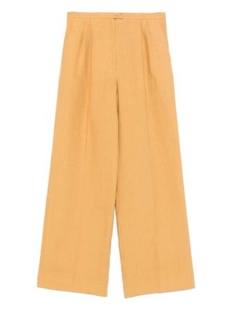 Forte_Forte pantalon en lin à pinces - Jaune