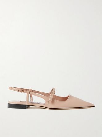 Jimmy Choo London Didi Flache Slingback-schuhe Mit Spitzer Kappe Aus Lackleder - Neutral