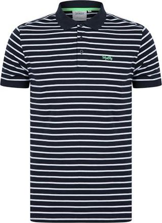 Tokyo Laundry Polo en jersey de coton teint &agrave; rayures &laquo; Tonic &raquo; pour homme, Iris noir bleu marine, XXL