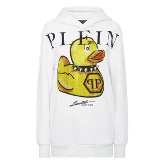 Philipp Plein Femme, Sweatshirts et sweats &agrave; capuche, Blanc, Taille: 36 FR Sweat &agrave; capuche SweaT-shirt Duck