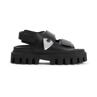 Alexander McQueen Schwarze Silberne Gummisohle Sandale - - Shoes - Damen - Schwarzk - 38 EU