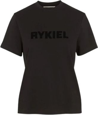 Sonia Rykiel T-shirt &agrave; logo floqu&eacute; - Femme - Tops - Noir - Taille: 42 FR