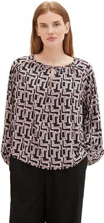 Tom Tailor 1040065 Blouse Grande Taille, 33990-Design Abstrait Noir et Lilas, 46 Femme
