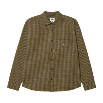 Obey Oversized Baumwollhemd mit Camo - - Shirts - Herren - Gr&uuml;n - S