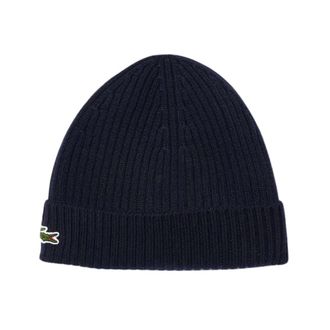 Lacoste Rippstrick M&uuml;tze aus geb&uuml;rsteter Wolle - - Accessories - Herren - Blau - ONE SIZE
