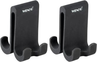 WENKO Doppel-Duschhaken Verna Duo, Haken aus Silikon f&uuml;r Duschkabinen mit Einer Wandst&auml;rke bis 10 mm, bietet viel Platz zum Aufh&auml;ngen von Schw&auml;mmen, Handt&uuml;c