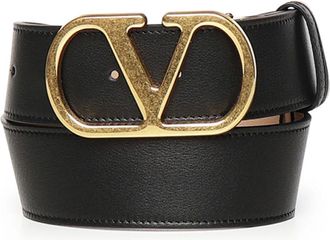 Valentino Garavani Femme, Accessoires, Noir, Taille: 80 CM VLogo 40 Reversible Leather Belt