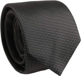 Dolce & Gabbana Silk Micro Polka Dot Necktie - Black