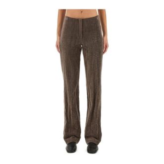 Alysi Crinkle Samthose aus Velvet - - Trousers - Damen - Braun - M