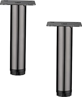 Generic Schwarze Sofabeine Aus Metall (10, 12, 13 cm) - Ersatz F&uuml;r M&ouml;bel Wie B&uuml;cherregale, Tische, Schr&auml;nke, Kommoden Mit Verstellbaren, Rutschfesten Fu&szlig;kappe