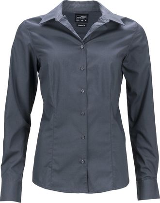 James & Nicholson Damen Ladies Business Shirt Longsleeve Bluse, Grau (Carbon), 36 (Herstellergr&ouml;&szlig;e: M)