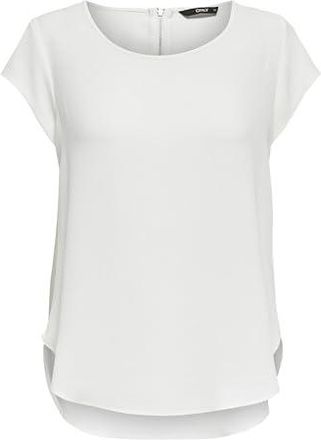Only Only Femme Onlvic S/S Solid Top Noos Wvn T Shirt, Wei&szlig; (Cloud Dancer Cloud Dancer), 40 EU