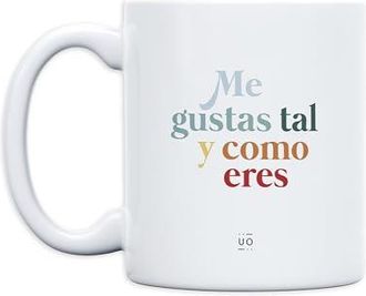 UO Tasse mit Botschaft Me Gustas so wie Eres, Geschenk f&uuml;r Freunde, originelles Geschenk, unsichtbarer Freund, 350 ml, Keramik