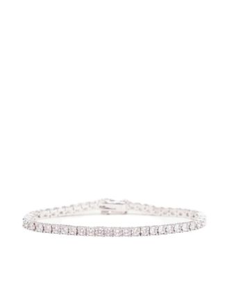 Izabel Display bracelet &agrave; ornements en zircon - Blanc