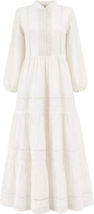 Ermanno Scervino Femme, Robes, Blanc, Taille: 42 FR Robe Chemise Longue avec Empi&egrave;cements en Dentelle
