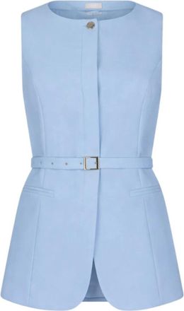 Liu Jo Femme, Vestes, Bleu, Taille: 42 FR Gilet Ceintur&eacute;
