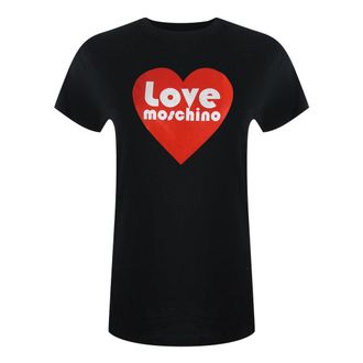Moschino Schwarzes T-shirt Mit Moschino-herzlogo