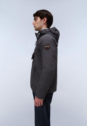 Napapijri Anorak RAINFOREST POCKET 2 DARK GREY SOLID mit sportlichem Schnitt, f&uuml;r Erwachsene, aus Polyamid