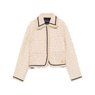 Karl Lagerfeld Jacke mit ausgefranstem Besatz - - Jackets - Damen - Beige - XS