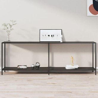 vidaXL Furniture Limited - Table console Noir 220x35x75,5 cm Verre